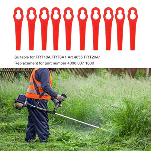 Hicello 100PCS Plastic Machine Trimming Blades, Mower Cutter Blade, Replacement for Cordless Grass Trimmer Brushcutter 4008 007 1000 Grass Cutter Tool