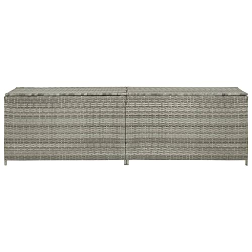 YEZIYIYFOB 160 gal Outdoor Storage Box Large Deck Box Taupe Grey Rattan Patio Storage Box Garden Storage Suncast Chest Container Poly Cabinet for Lawn Backyard 78.7"x19.6"x23.6" Grey NOT WATERPROOF