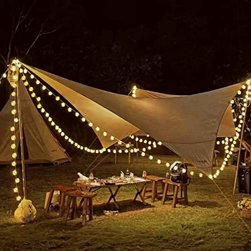 Sunlisky Solar String Lights Outdoor Waterproof 50LED 24.6FT Crystal Globe Light with 8 Lighting Modes,Solar Powered Patio Lights for Yard Garden Fence Porch Balcony Party Decoration (Warm White)