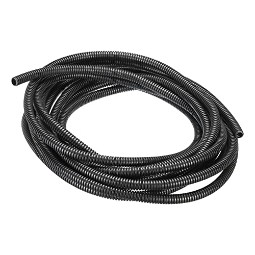 DMiotech 10mmx8mmx6m Plastic Non-Split Corrugated Tubing Indoor Outdoor Cord Management for Wrap Tidy Office Garden