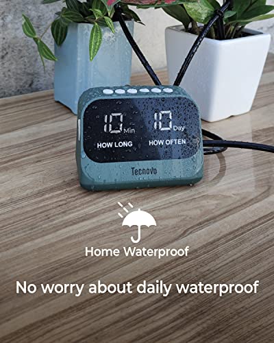 Tecnovo Automatic Watering System for Potted Plants, DIY Drip Irrigation Kit with Smart Timer, Waterproof LED Display & Large Capacity Battery, Precise Distribution of Water