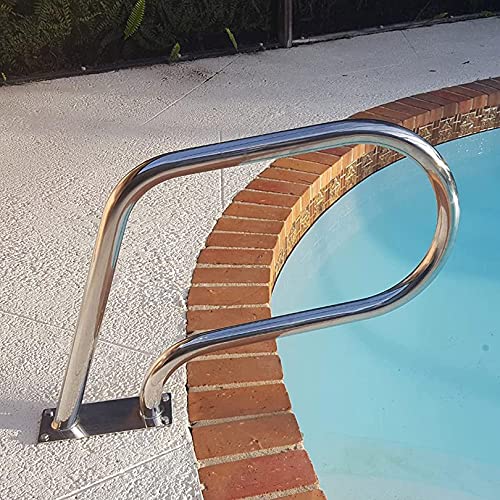 BTZHY Pool Railings, 304 Stainless Steel Handle, Humanized Swimming Pool Handrails w/Screw Accessories for Garden Backyard Pools Easy to Install (1PCS)