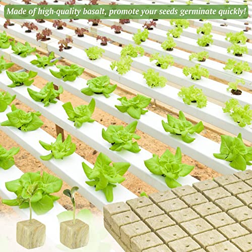 Halatool 2 Inch Garden Rockwool Stonewool, Rockwool Grow Cubes, 2 Sheets Starter Plugs for Soilless Cultivation, Seedlings Cuttings, Clone Plants, Hydroponics Germination Start (96 Plugs in Total)