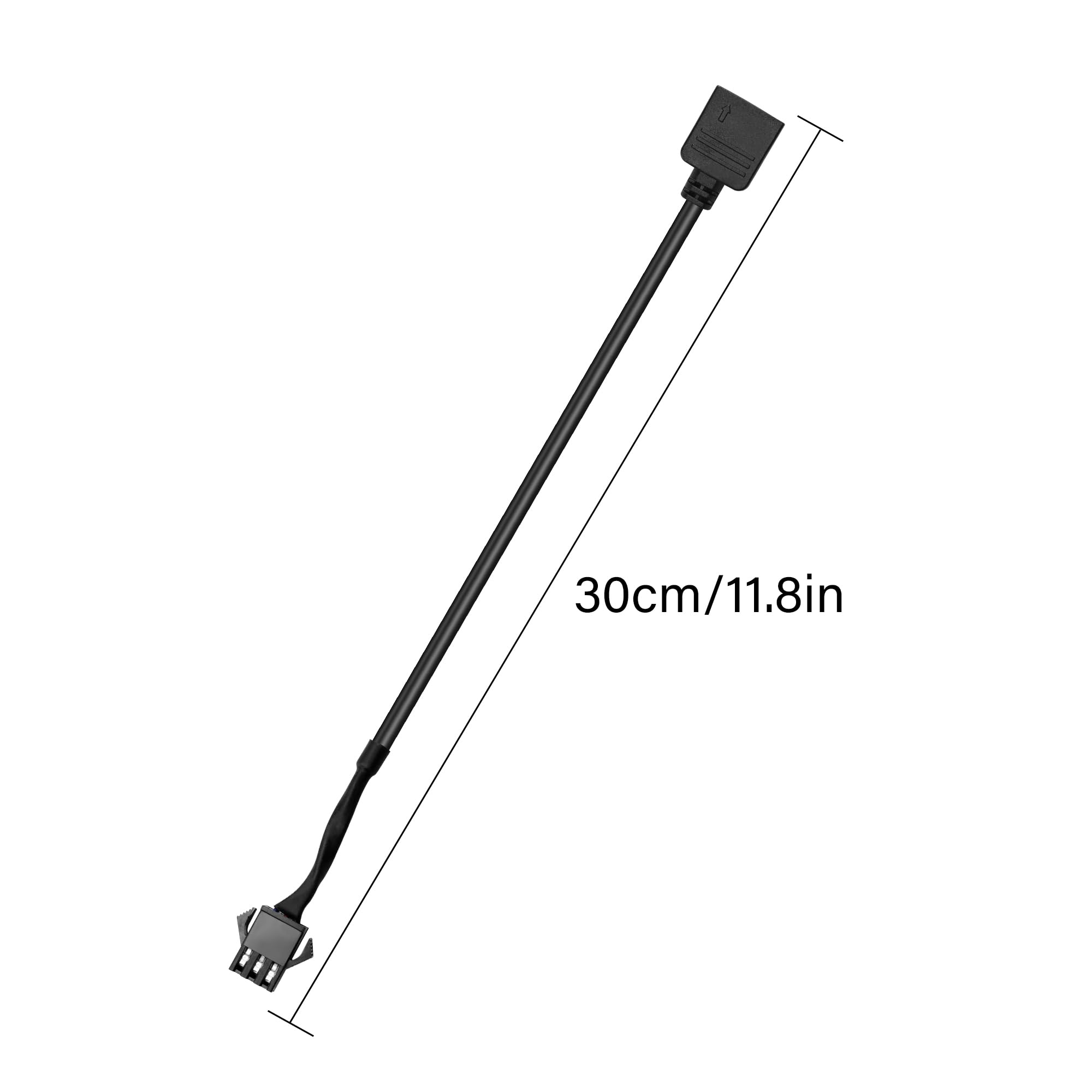 GINTOOYUN RGB Extension Cable, 3-pin to SM 3Pin Female ARGB Connector Adapter Cable,5V 3-Pin Addressable RGB Extension Cable, for RGB Fan,PC LED Strip (0.98FT)