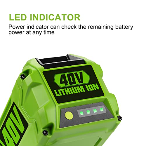 ANTRobut 6.0Ah Replacement Greenworks 40V Battery 29472 29462 for Greenworks 40V G-MAX 29252 20202 22262 25312 25322 20642 22272 27062 2901319 Smart USB 40V Lithium-Ion Battery