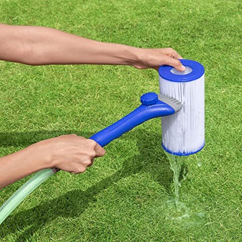 Bestway Flowclear Aqualite Pool Filter Cartridge Cleaning Tool Hose Attachment with Removable Comb Style Head and Water Flow Control Knob