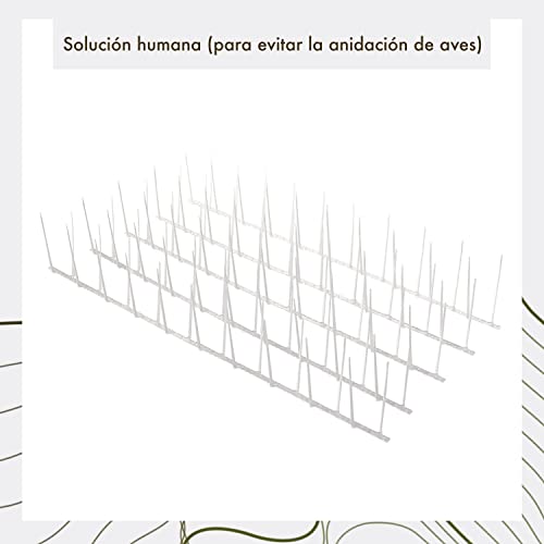 Bird Blinder Plastic Bird Spikes - Polycarbonate Deterrent for Pigeons and Other Small Birds - Bird Nest Prevention, Bird Repellent Outdoor Devices (16 Foot Coverage)