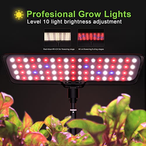 Hydroponics Growing System Indoor Garden, Herb Garden Kit Indoor 9 Pods with LED Grow Light for Home Kitchen, Adjustable Height Silent Water Pump Automatic Timer Fresh Herbs Vegetables (Black)