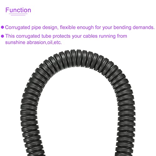 DMiotech 7mmx5mmx8m PVC Non-Split Corrugated Tubing Indoor Outdoor Cord Management for Wrap Tidy Office Garden