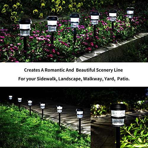 GIGALUMI 12 Pack Solar Garden Lights, Outdoor Solar Lights Waterproof, Automatic Solar Pathway Lights for Yard, Landscape, Lawn, Patio, Path, and Driveway (Cold White)