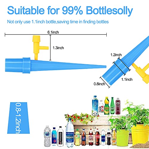 Self Watering Spikes, 24 Pcs Plant Watering Devices, Adjustable Self Watering Planter Insert with Slow Release Control Valve Switch for Garden Plants Indoor & Outdoor(3 Colors)