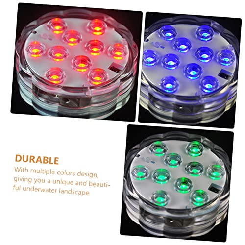 OSALADI 2 Sets Lighting LED Diving Hot Changing Submersible Underwater Aquarium Light Control Garden Aquariums Remote Pool Tub Fountain Pond Vase Fish Lamp with Decoration Base for Lights