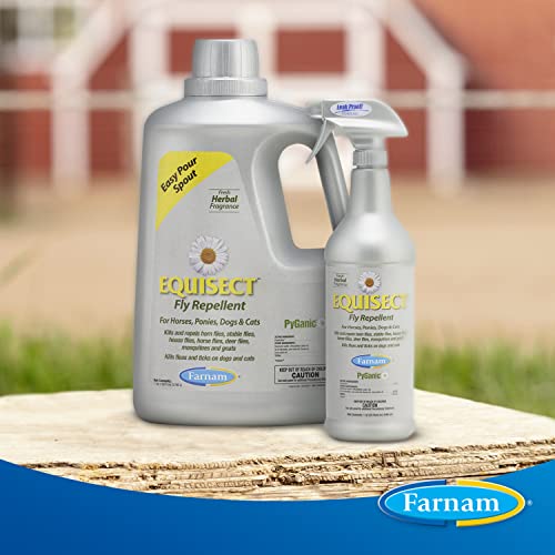 Farnam Equisect Botanical Fly Repellent for Horses, Dogs and Cats, 32 Ounces, Quart Spray