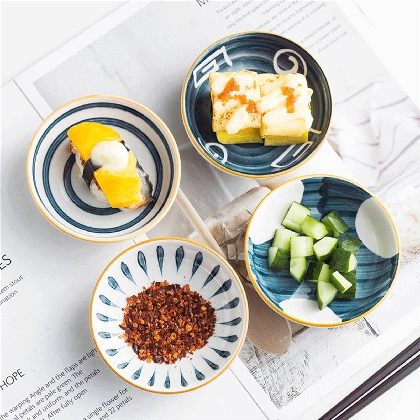 TRESORS Appetizer Plates Snack Bowls Round Soy Sauce Bowl Ceramic Bowl Dipping Bowl Suitable For Side Dishes Dessert Dessert Dipping Bowl Salad Plates Dinner Plates