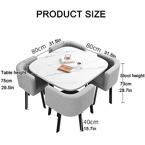 Office Conference Table Business Coffee Table Set, Kitchen Breakfast Bar Table and Chair Set, Modern Conference Room Coffee Table with Chair, Cafe Balcony Living Room Simple Dining Table ( Color : Lem