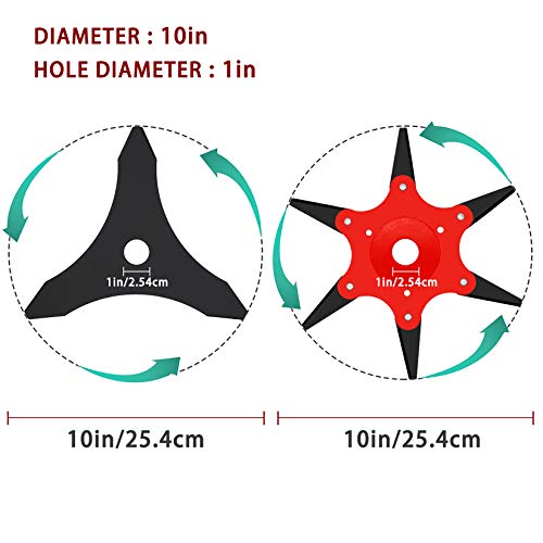 CZS 6 Steel Razor Blade Trimmer Head & 3 Teeth Brush Cutter Blade 67Mn Grass Steel Blades Tool with Adapter Accessories for Mower Weed Tools Mower Weed Tools