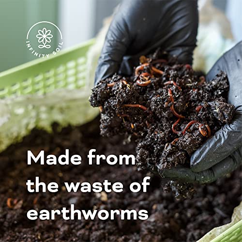 Infinity Soil - Earthworm Castings - Sustainable & Natural Soil Amendment - 0.6-0.7-0.2 NPK - Enhance Soil with Living Microbes and Micronutrients - 1 LB