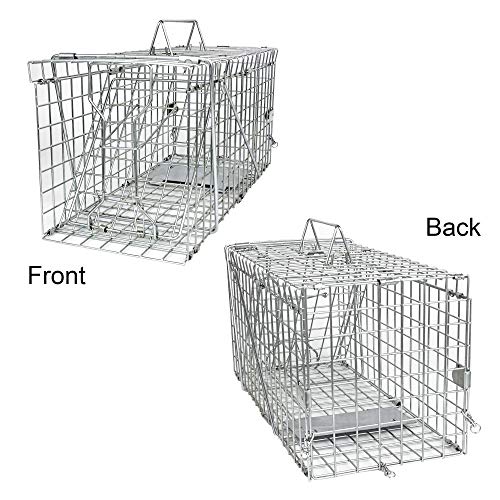 H&B Luxuries Collapsible Rat Trap - Foldable Humane Live Animal Cage for Rat Mouse Hamster Mole Weasel Gopher chipm (17.5"(L) x 7.62"(W) x 8.25"(H))