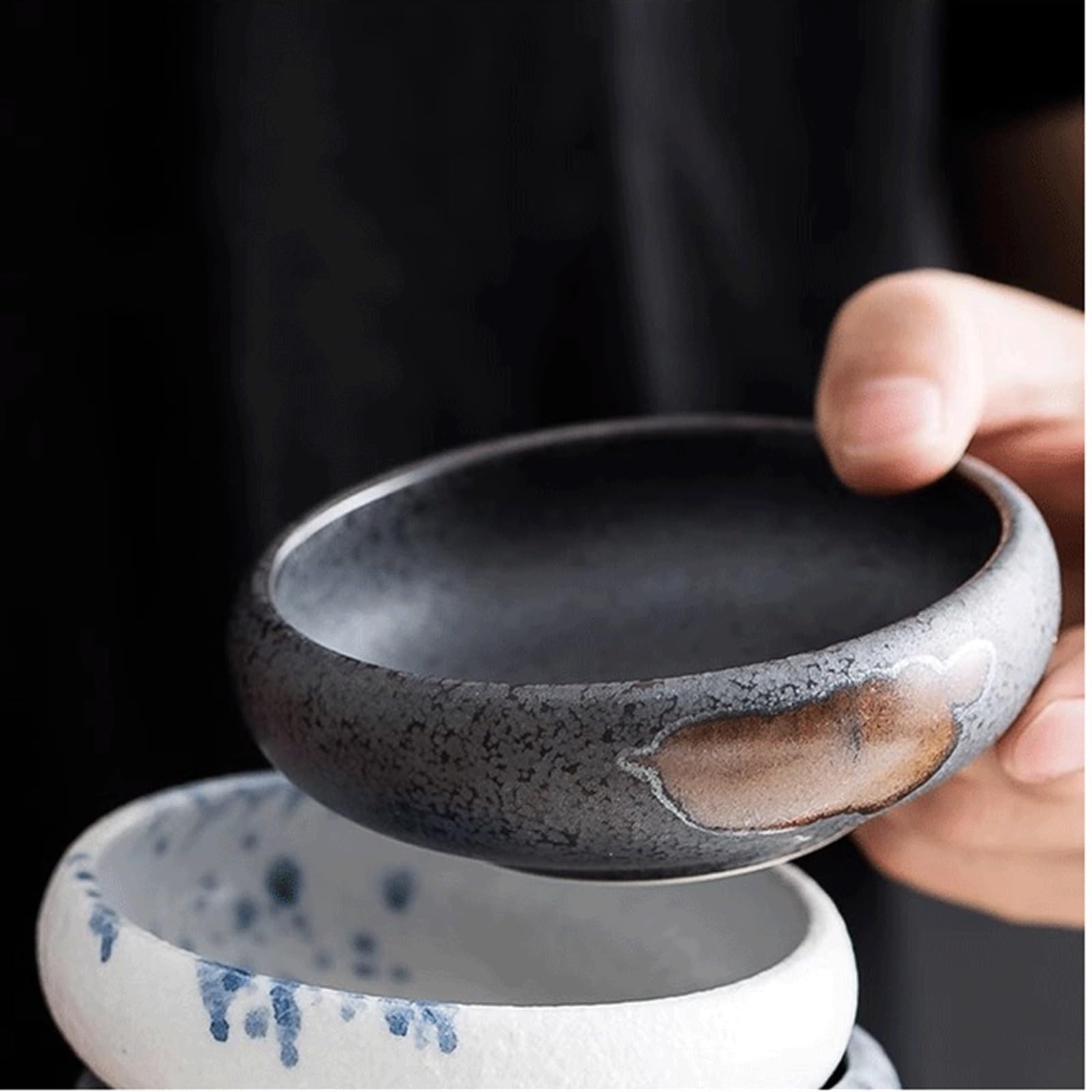 TOOSII Snack Bowls Japanese Ceramic Dipping Plate 4oz Porcelain Bowl Soy Sauce Dish Dessert Soup Side Dish Salad Cereal Dish Dinnerware (Color : C)