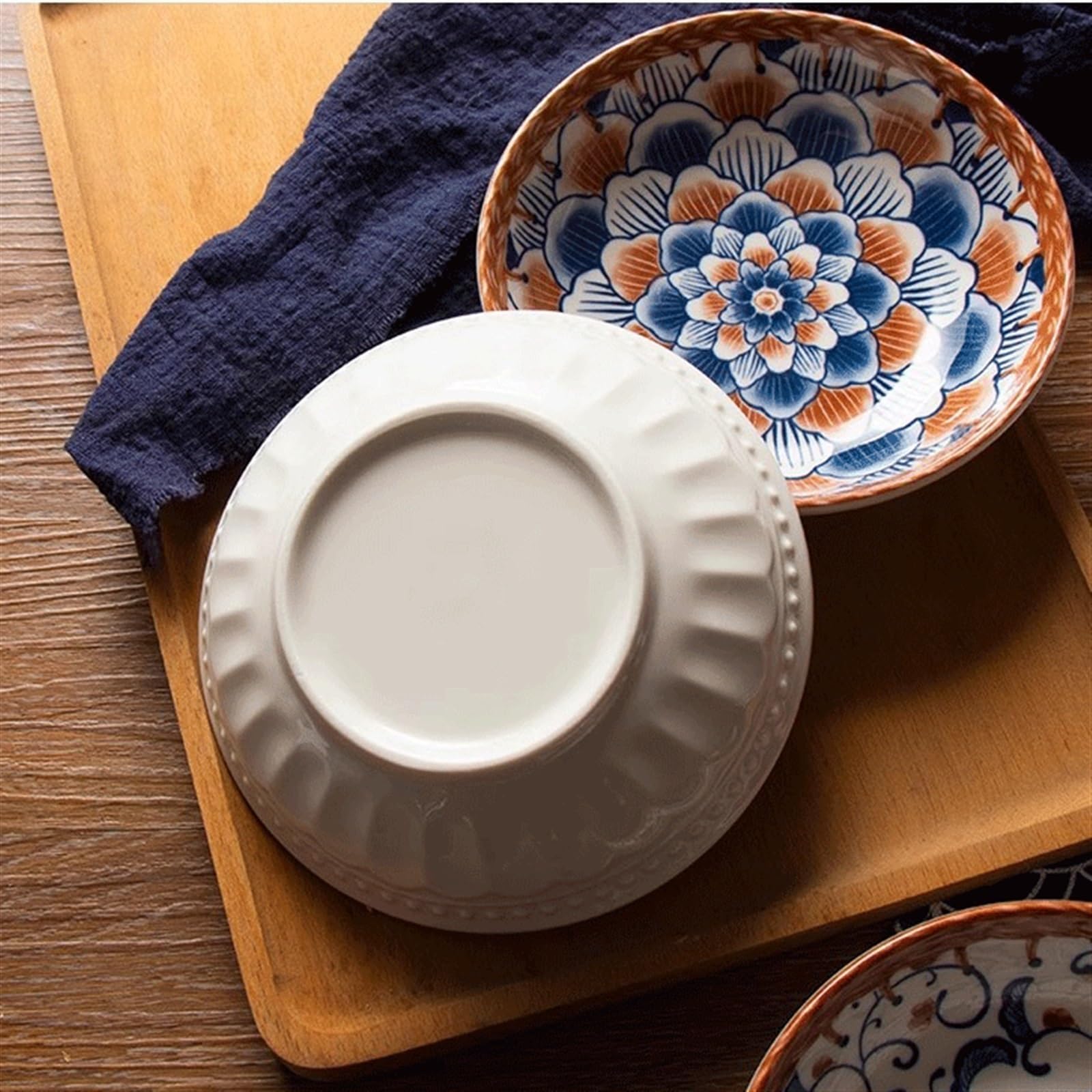 TRESORS Appetizer Plates Snack Bowls 6.7 oz Porcelain Dip Bowl Rustic Snack Plate Dessert Other Sauce Bowl Salad Plates Dinner Plates