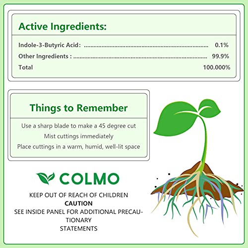 Colmo Rooting Hormone Powder for cuttings Miracle Grow Potting Soil Fertilizer 0.7 oz/ 20g