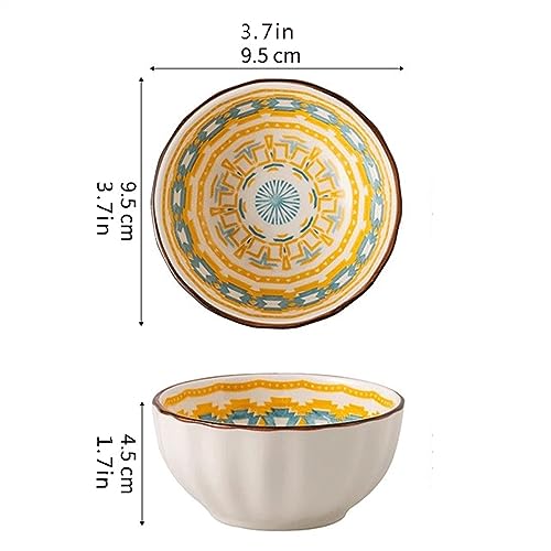 TRESORS Appetizer Plates Snack Bowls Round Ceramic Bowl Set Ceramic Small Bowl Dessert Side Dish Ice Cream Snack Condiment Dip Sauce Bowl Salad Plates Dinner Plates