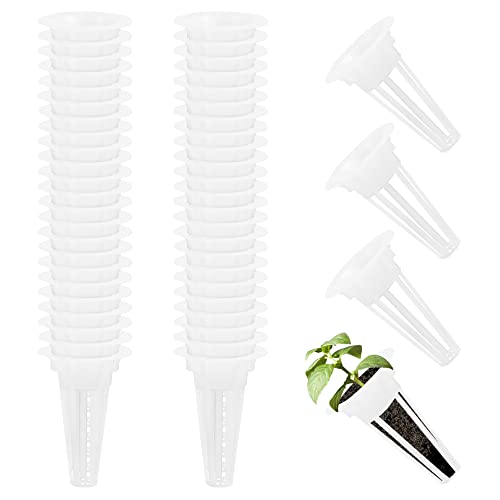 50Pcs Grow Baskets for Hydroponics Supplies, Seed Pods Basket Replacement, Hydroponic Net Pots Pods for Grow Sponges Garden, Slotted Cups Plant Growing Containers for Herb