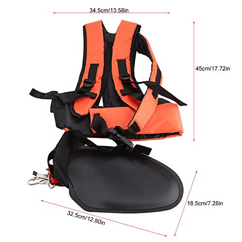 Tangxi Orange Comfort Trimmer Double Shoulder Strap,Y Shaped Nylon Harness for Brushcutters/Trimmers/Heavy Trimmers/Chainsaw,Soft and Adjustable Garden Brush Cutter Shoulder Strap
