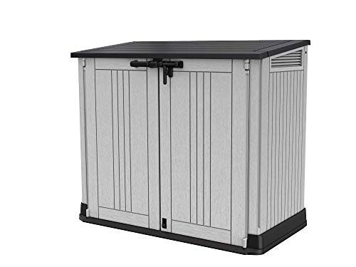 Keter 249317 Store it Out Nova Outdoor Garden Storage Shed, 32 x 71.5 x 113.5 cm, Light Grey with Dark Grey Lid