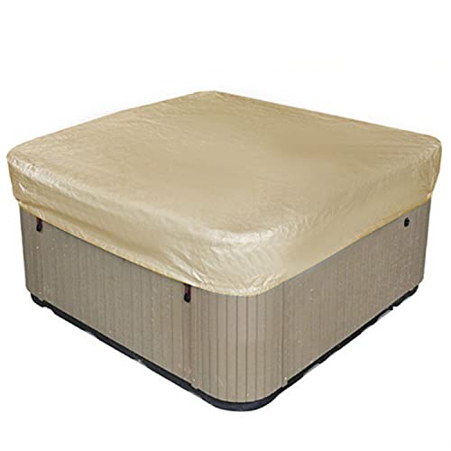 Aurragiy Square Hot Tub Cover Garden Hot Tub Spa Cover Replacement Waterproof UV Protected Rectangular Spa Cover Outdoor Spa Covers-Beige (87''Lx87''Wx12''H)