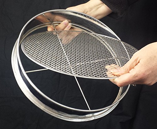 Practicool Garden Potting Mix Sieve - Stainless Steel Riddle - Soil sifting pan - with 4 Interchangeable Filter mesh Sizes - 3,6,9,12 mm and Bonus Spade