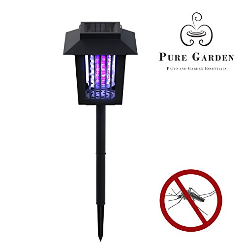 Pure Garden Solar Power Uv Led Light β Black