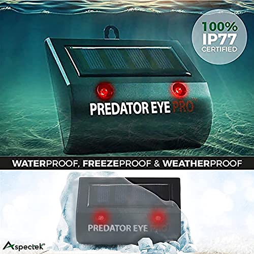 Predator Eye PRO - Aspectek - 4600sq ft Coverage w/Kick Stand Solar Powered Predator Light Deterrent Light Night Time Animal Control - 2 Pack