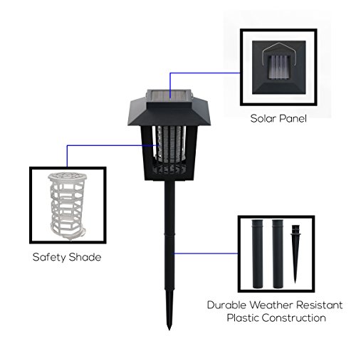 Pure Garden Solar Power Uv Led Light β Black