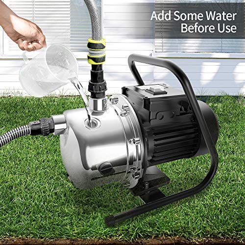 Lanchez 1.6 HP Shallow Well Pump Garden Pump,Portable Water Transfer Draining Irrigation Pump for Water Removal, Lawn Fountain Pump,Irrigation Pump 1162 GPH 147 Feet Height