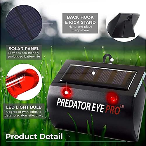 Predator Eye PRO - Aspectek - 4600sq ft Coverage w/Kick Stand Solar Powered Predator Light Deterrent Light Night Time Animal Control - 2 Pack