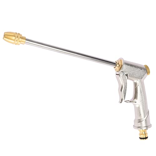 Water Jet Power Washer High Pressure Spray Nozzle Gun, 2-in-1 Sprayer for cleaning Glass Windows,Dual High Pressure Washer Car Washing Wand, Garden Water Hose Sprayer Nozzle (US in Stock) (Silver)