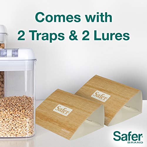 Safer Brand 05140 Pantry Moth Pest Trap and Killer for Grain, Flour, Meal and Seed Moths - 2 Traps