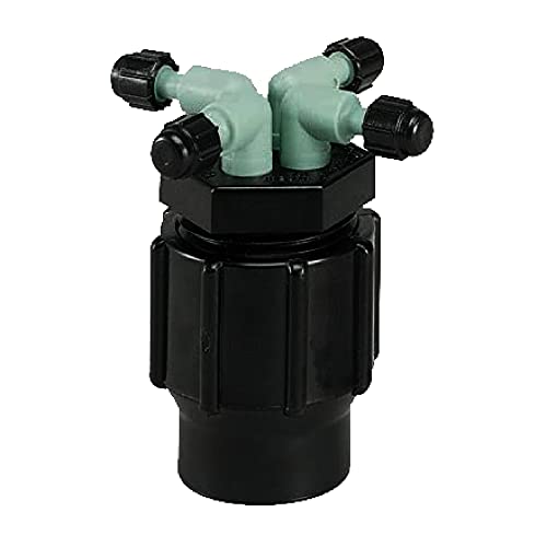 Orbit 4-Port Water Manifold with Filter & Threaded Caps - 4 Way Hose Splitter for Outdoor Gardens
