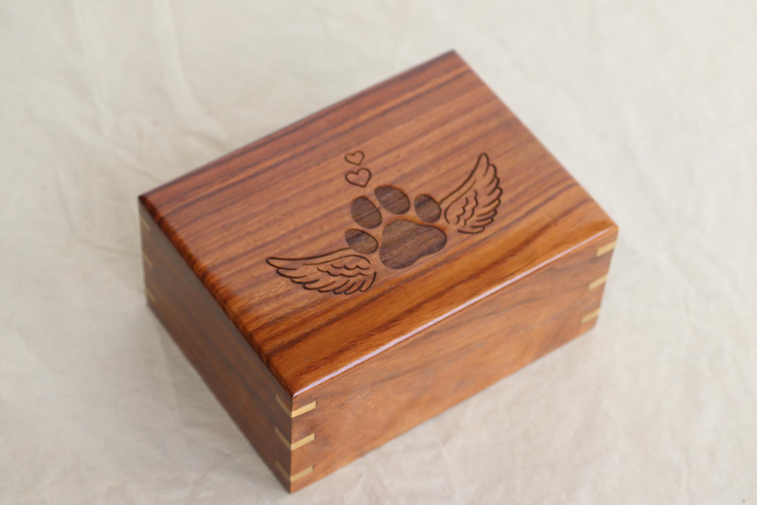 SUPER QUALITY HANDICRAFTS INDIA Wooden Urn Box For Pet Ashes | Wood Cremation Urns For Cat and Dog Ashes | Handmade Keepsake Urns | Funeral Urns With Bottom Opening System