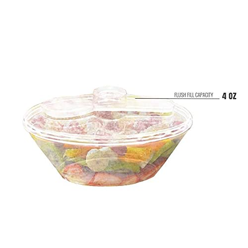 Kaya Plastic Oval Cups with Lids and Spoons - 4 oz. | Clear | 12 Sets (Pack of 2)