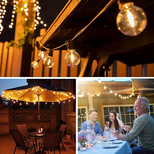 ALL FORTUNE Solar Outdoor String Lights, 15FT G50 Patio Lights String Waterproof with 10 Warm White LED Shatterproof Bulbs, Perfect for Garden, Backyard, Pergola, Party, Cafe, Camping Decoration