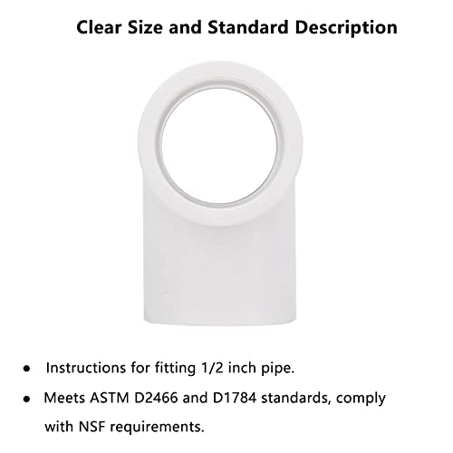 CEE 20 Pack 3 Way 1/2 Inch Tee PVC Fittings, 1/2inch SCH 40 PVC Pipe Fitting Adapter for Water Supplies Build PVC Furniture DIY Garden Shelf Greenhouse (Socket *Socket*Socket)