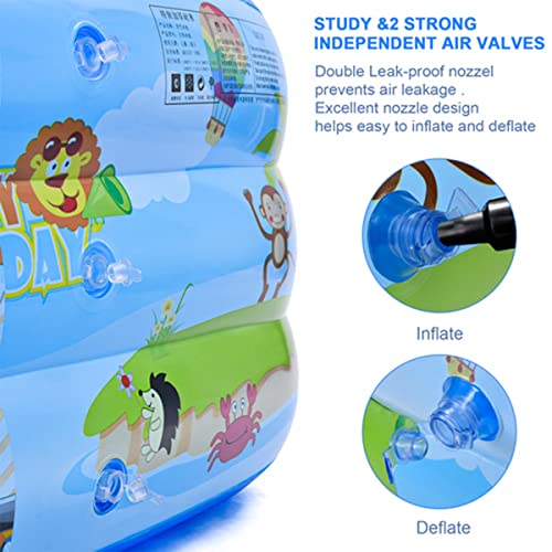 Inflatable Swimming Pool Summer Blow Up Pools for Kids Garden Kiddie Pool for Family,82.60" W*55" D*25.50" H,Blue