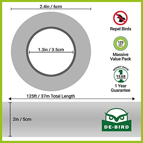 De-Bird Bundle Includes: Scare Tape - Reflective Tape and Heavy Duty Bird Netting to Keep Away Woodpecker, Pigeon, and Protect Plants & Fruit Trees
