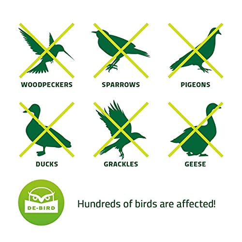 De-Bird Bundle Includes: Scare Tape - Reflective Tape and Heavy Duty Bird Netting to Keep Away Woodpecker, Pigeon, and Protect Plants & Fruit Trees