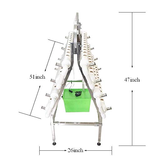 INTBUYING 88 Sites Hydroponic Site Grow Kit Leafy Vegetables Plant Holes Stainless Steel Holder Garden Growing System
