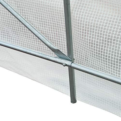 Outsunny 15' x 7' x 7' Walk-in Tunnel Greenhouse Garden Plant Growing House with Door and Ventilation Window, White
