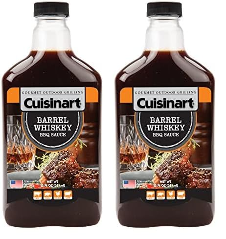 Cuisinart CGBS-010 Barrel Whiskey BBQ, Premium Flavor and Blend for Marinade, Dip, Sauce or Glaze, Perfect with Brisket, Ribs, Chicken, Pork Chops & French Fries, 13 oz Bottle (Pack of 2)