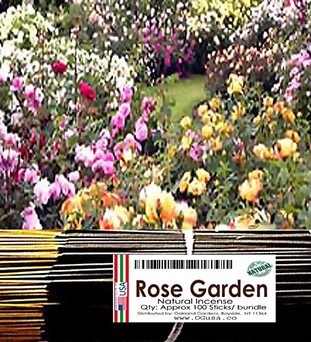 (R) Rose Garden, Oakland Gardens Premium Hand Dipped Incense Sticks, You Choose The Quantity (100)